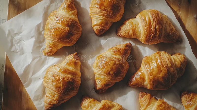 A Top View of Fresh Pastries on Parchment Paper with a Light Backdrop ...
