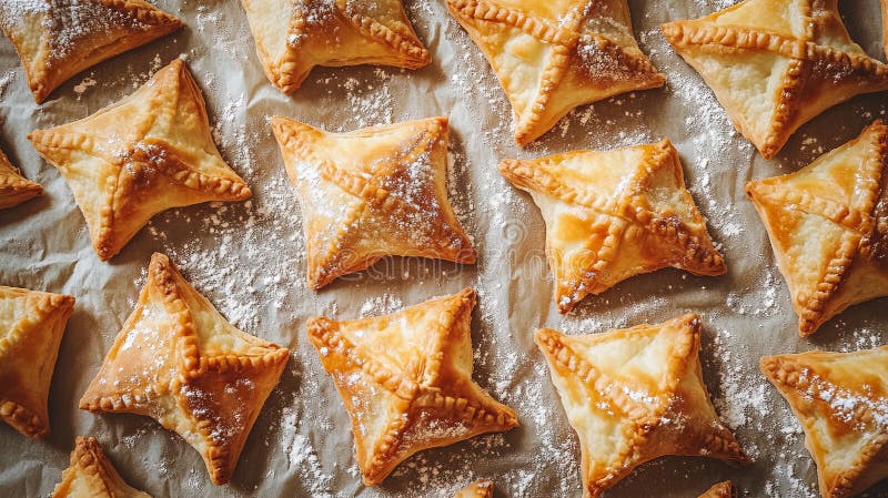 A Top View of Fresh Pastries on Parchment Paper with a Light Backdrop ...