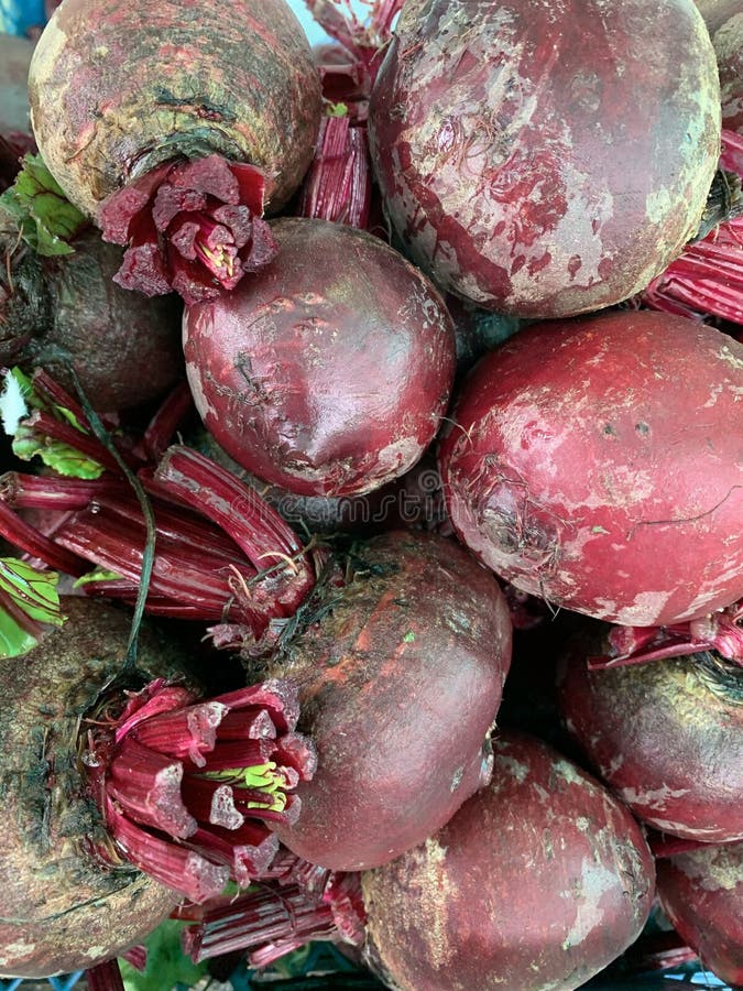 Top View of Fresh Red Beets at the Farmers Market. Stock Photo - Image ...