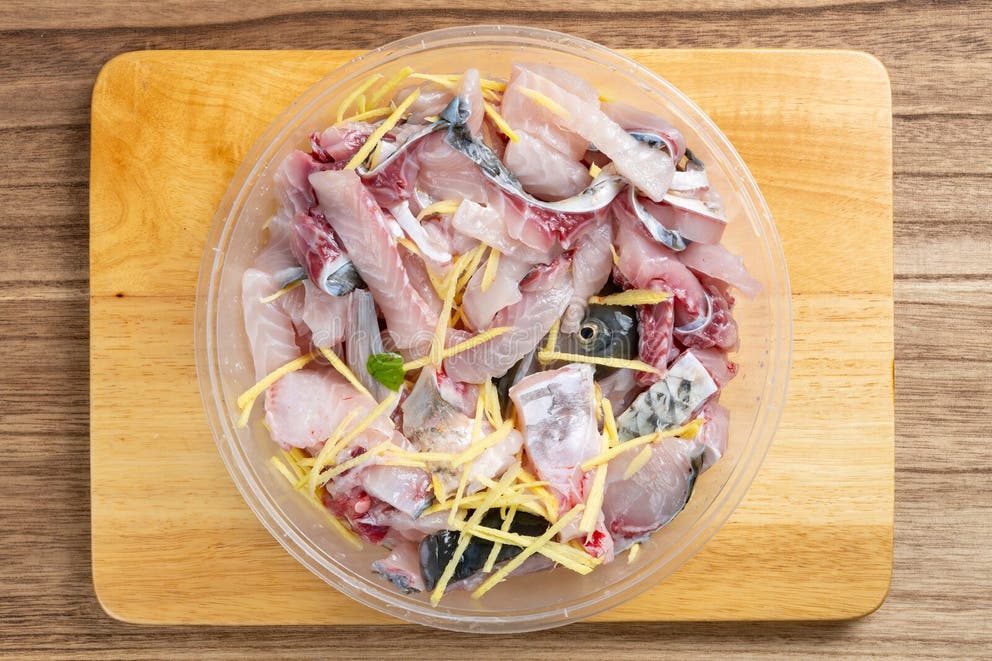 Top view fresh sliced fish stock image. Image of slices - 309003231