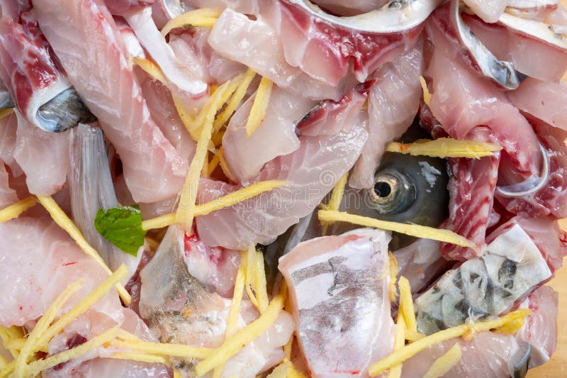 Top View Fresh Sliced Fish Close-up Stock Image - Image of meat, people ...