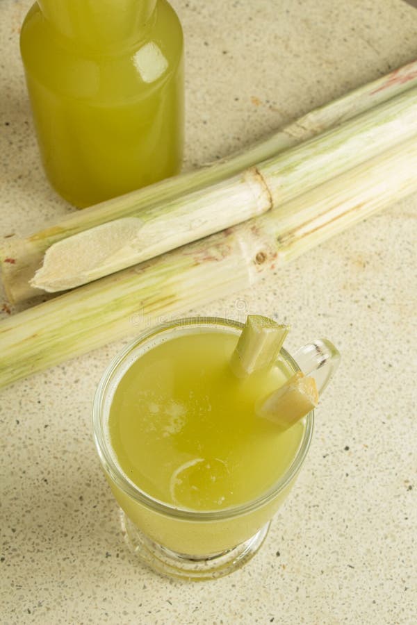 Top View of Fresh Sugar Cane and Sugar Cane Juice Stock Image - Image ...