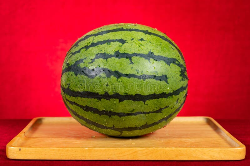 Fresh Watermelon on Red Horizontal Composition Stock Photo - Image of ...