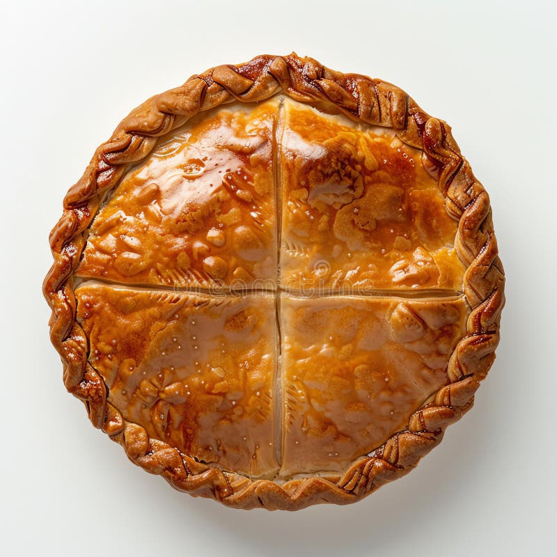 Top View of a Freshly Baked Golden Brown Pie with a Crisscross Pattern ...