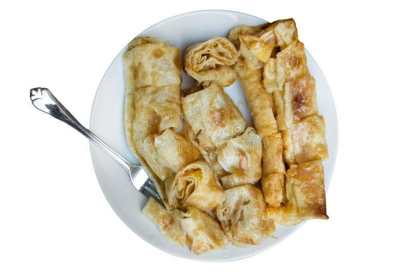Top View of Fried Delicious Roti, on White Background Stock Photo ...