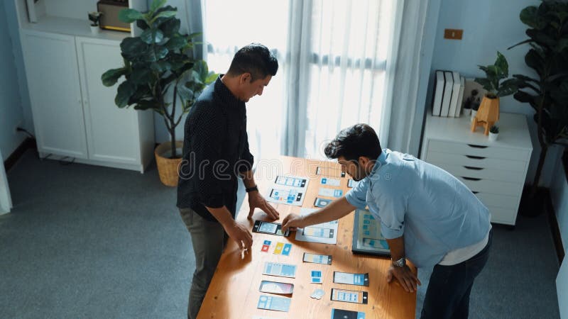 Top View of Front-end Developer Design Ux Ui Interface with Team ...