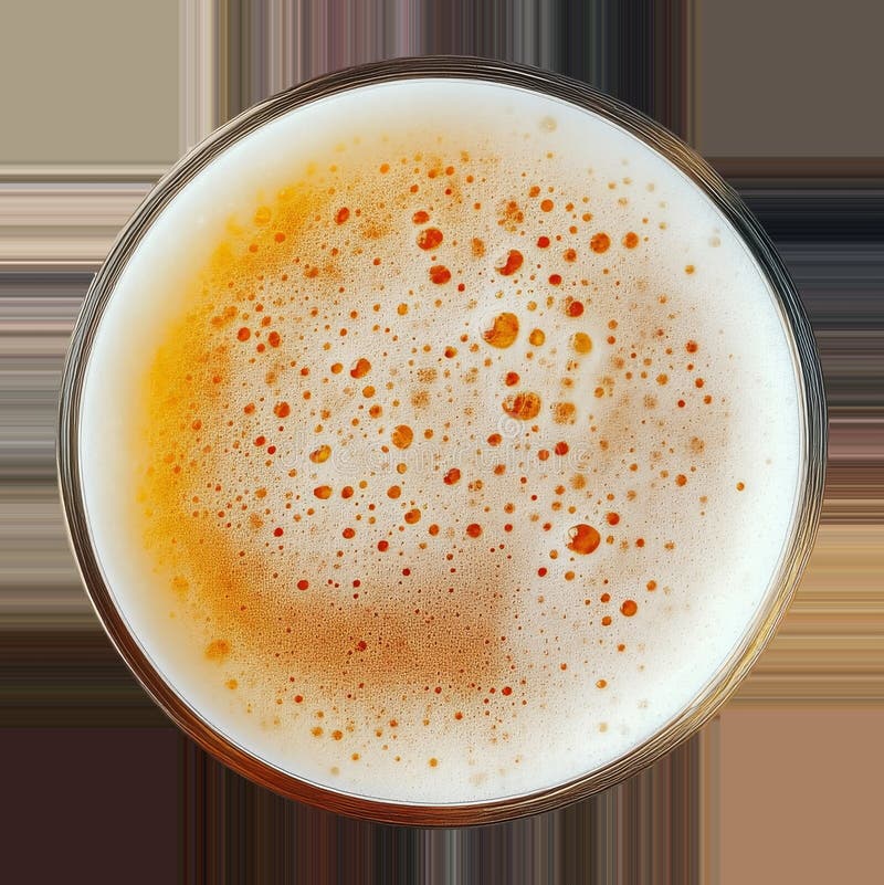 Top View of Frothy Beer in a Glass, Close-up. Refreshing Beverage ...