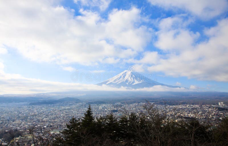Top View of Fujiyama Mountain Stock Image - Image of landscape ...