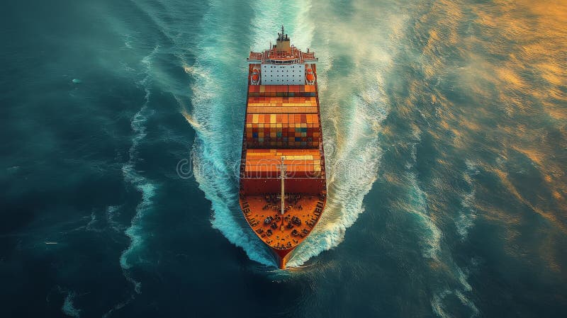 A Loaded Container Cargo Ship is Seen in the Front As Docked at the ...