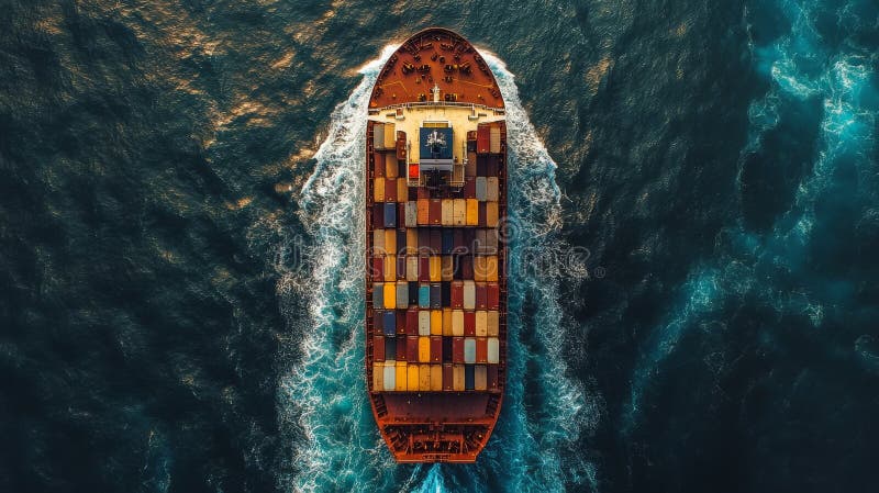 A Loaded Container Cargo Ship is Seen in the Front As Docked at the ...