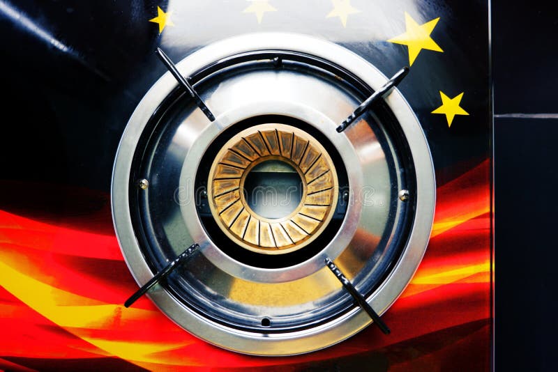 Top View of Gas Stove in Modern Design Stock Image - Image of cooker ...