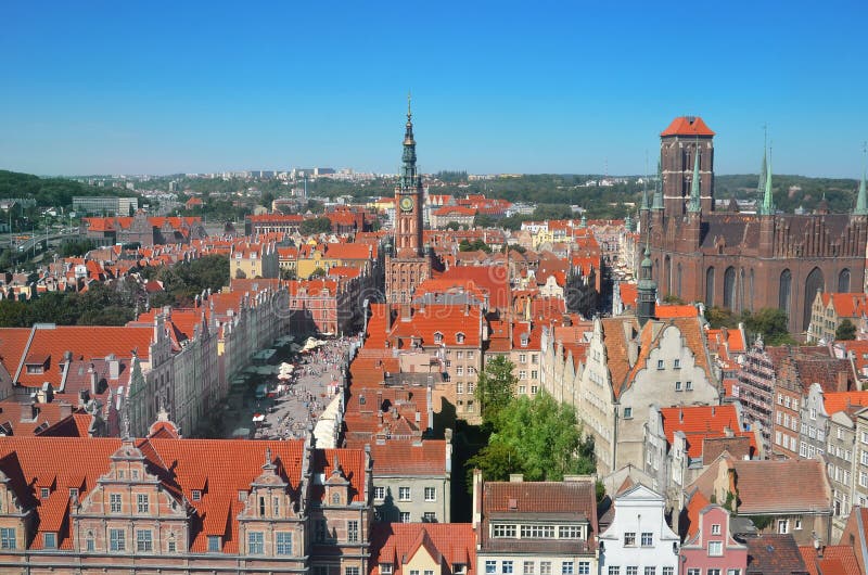 Top View on Gdansk (Danzig)old Town in Polandso Stock Image - Image of ...