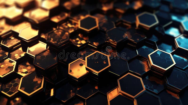 Top View Gen Dnc Endering Honeycomb Technology Background. Generative ...