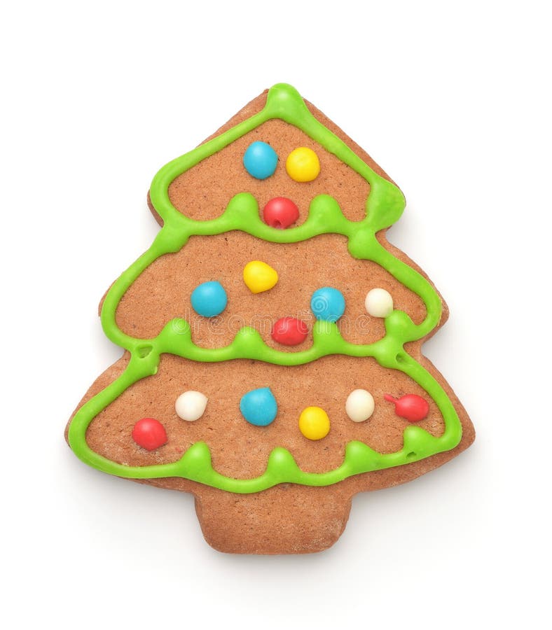 Top View of Gingerbread Christmas Tree Stock Photo - Image of baked ...