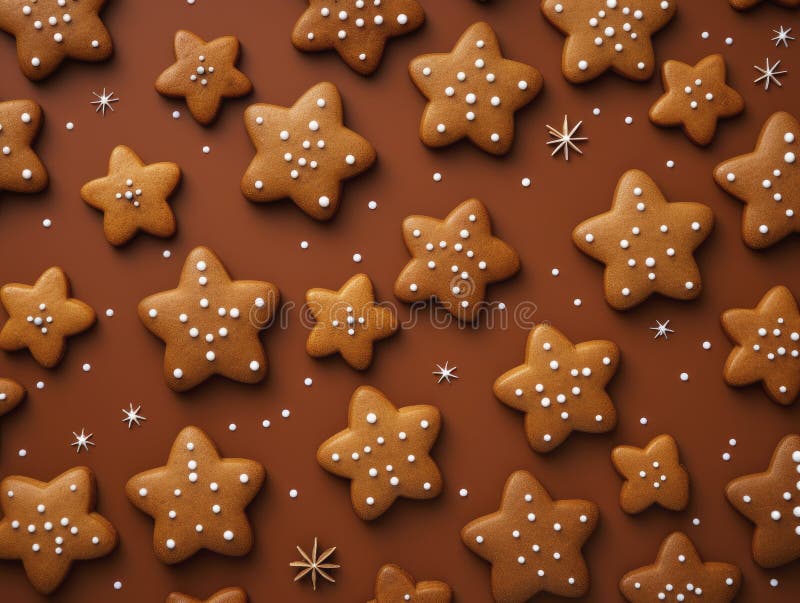Top View on Gingerbread Cookies Background Pattern Texture Stock Photo ...