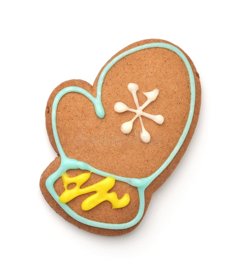 Top View of Gingerbread Mitten Stock Photo - Image of happy ...
