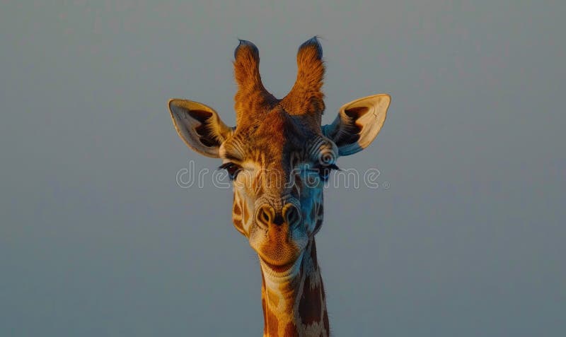 Top View of a Giraffe Looking Towards the Horizon Stock Illustration ...