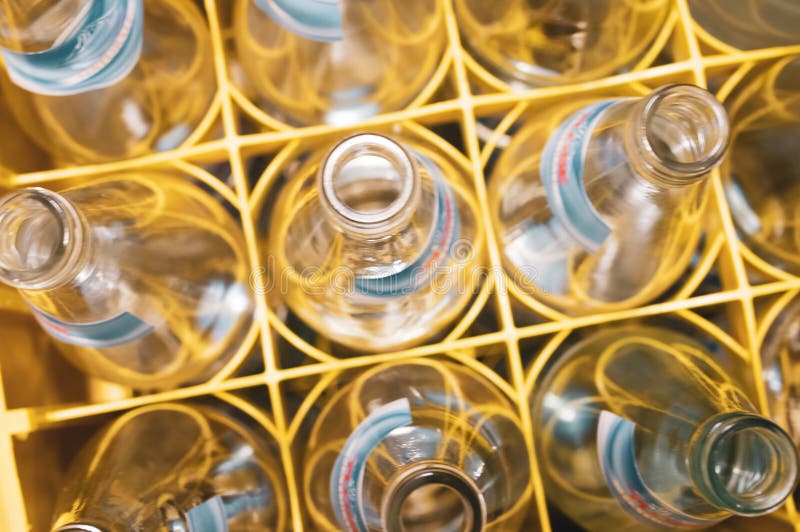 Top View of Glass Bottles in a P Stock Image - Image of glasses, liquid ...
