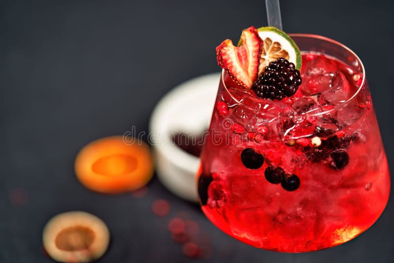 Top View of a Glass of Cocktail in a Bar Stock Image - Image of tequila ...