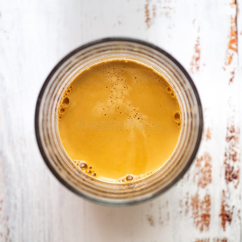 Glass Cup with Freshly Brewed Espresso Coffee Stock Image - Image of ...