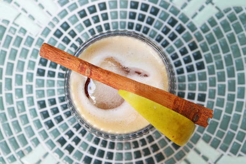 Top View of a Glass of Apple Cinnamon Tea Stock Photo - Image of stick ...