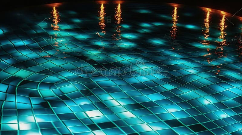 Top View of Glowing Lights Creating Reflective Magic in a Nighttime ...