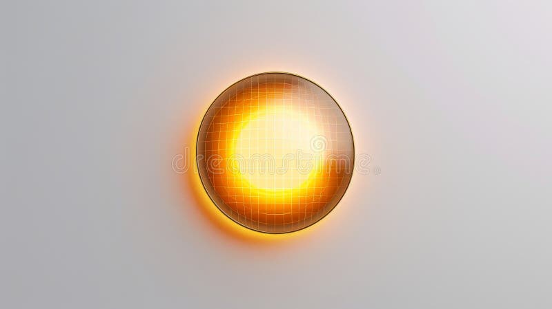 Top View of Glowing Solar Panel Disk on White Background Stock ...