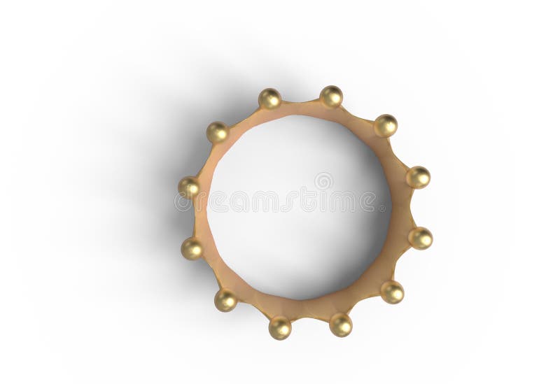 Top View Gold Crown Isolated on a White 3d Illustration Stock ...