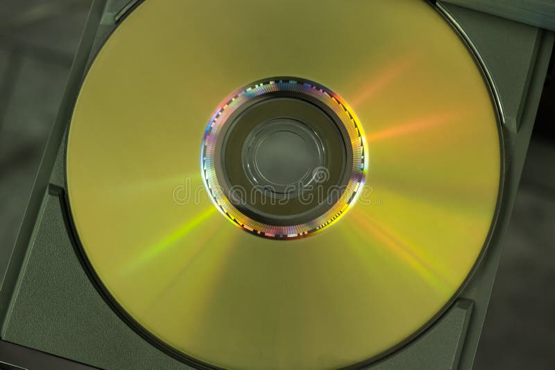 Top View of Gold DVD Compact Disc Stock Photo - Image of laser ...