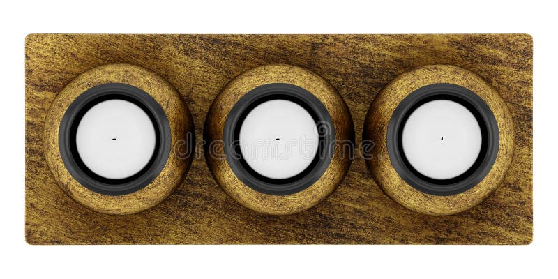 Top View of Golden Candlestick with Three Candles Isolated Stock ...