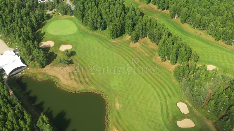 Top View of the Golf Course Located in a Wooded Area Stock Footage ...