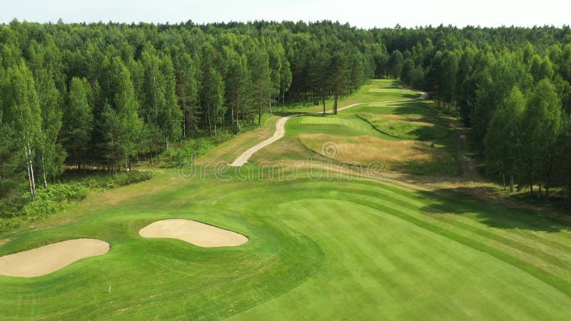 Top View of the Golf Course Located in a Wooded Area Stock Footage ...
