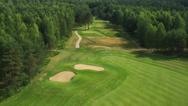 Top View of the Golf Course Located in a Wooded Area Stock Video ...