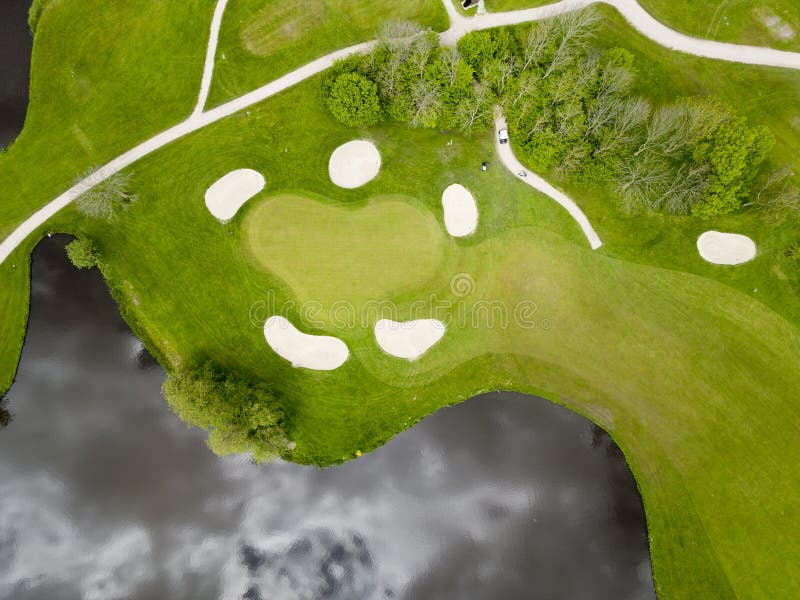 Top view of a golf court stock image. Image of activity - 351378001