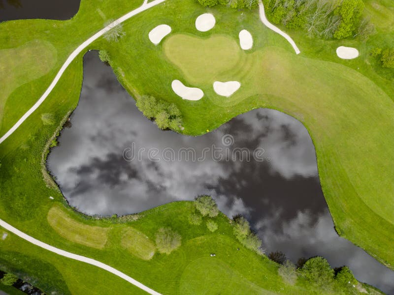 Top view of a golf court stock photo. Image of activity - 351378014