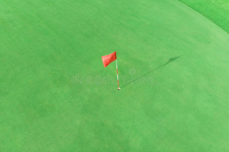 Top View of Golf Pole on the Green in a Golf Course Stock Image - Image ...