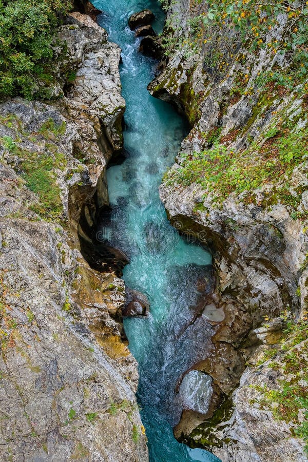 Top View of the Gorge in the Mountain with Cold Water Stock Photo ...