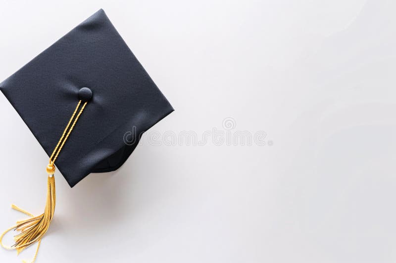 Top View of Graduation Cap on White Background Stock Illustration ...