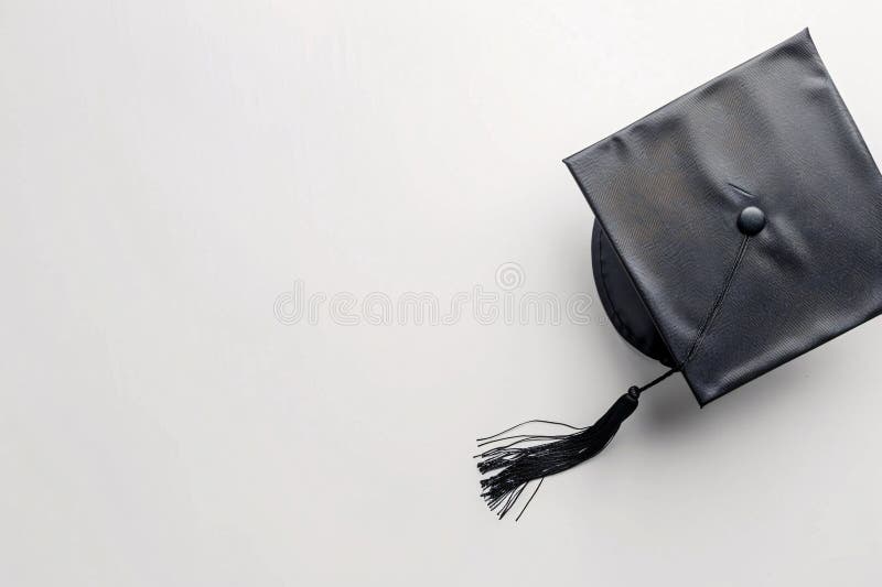 Top View of Graduation Cap on White Background with Copy Space Stock ...