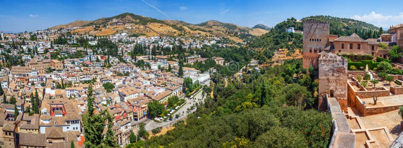 Top view of Granada. stock photo. Image of church, panoramic - 70194442