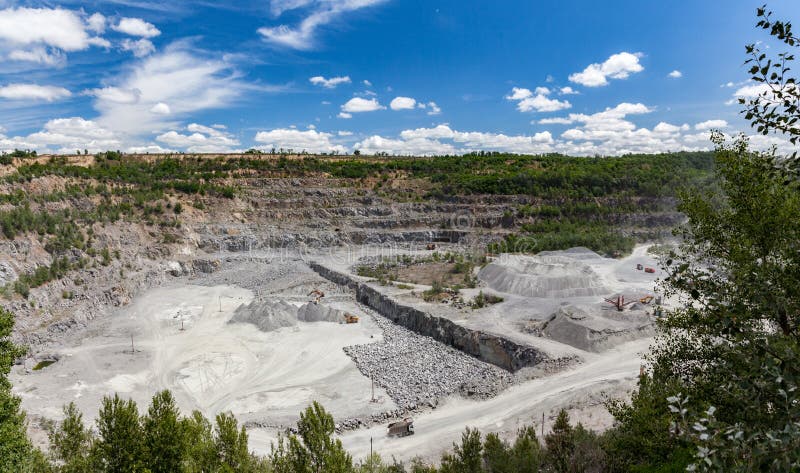 Granite mining in a quarry stock image. Image of material - 103199971
