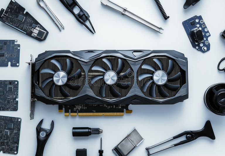 Top View of a Graphics Card. AI-generated Stock Illustration ...