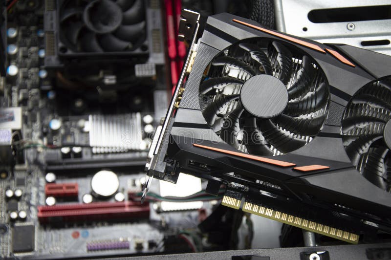 Top View of Graphics Card and Motherboard Stock Photo - Image of ...