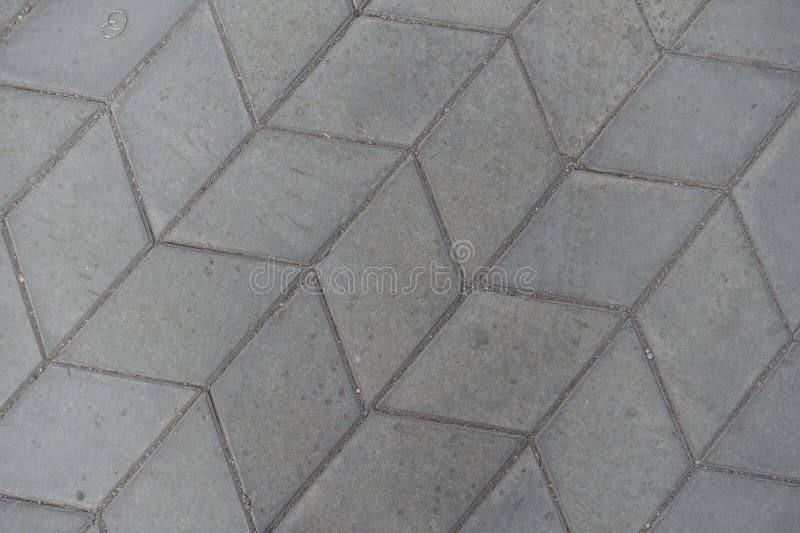 Top View of Gray Diamond-shaped Concrete Pavement with Geometric ...