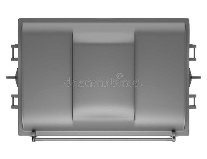 Top View of Gray Garbage Container Isolated on White Stock Illustration ...