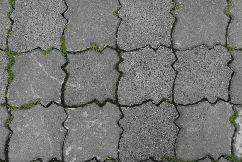 Top View of Gray Interlocking Paving Stone Driveway Stock Photo - Image ...