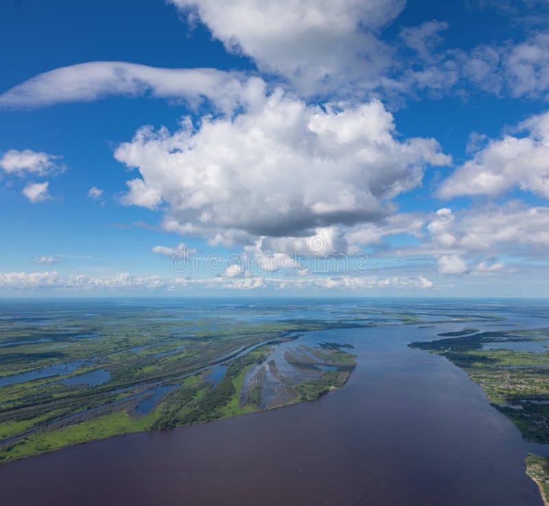 Top View of the Great River during Summer. Stock Photo - Image of ...