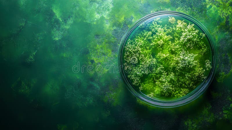 Top View of Green Algae Growing in a Petri Dish, Environmental Biology ...