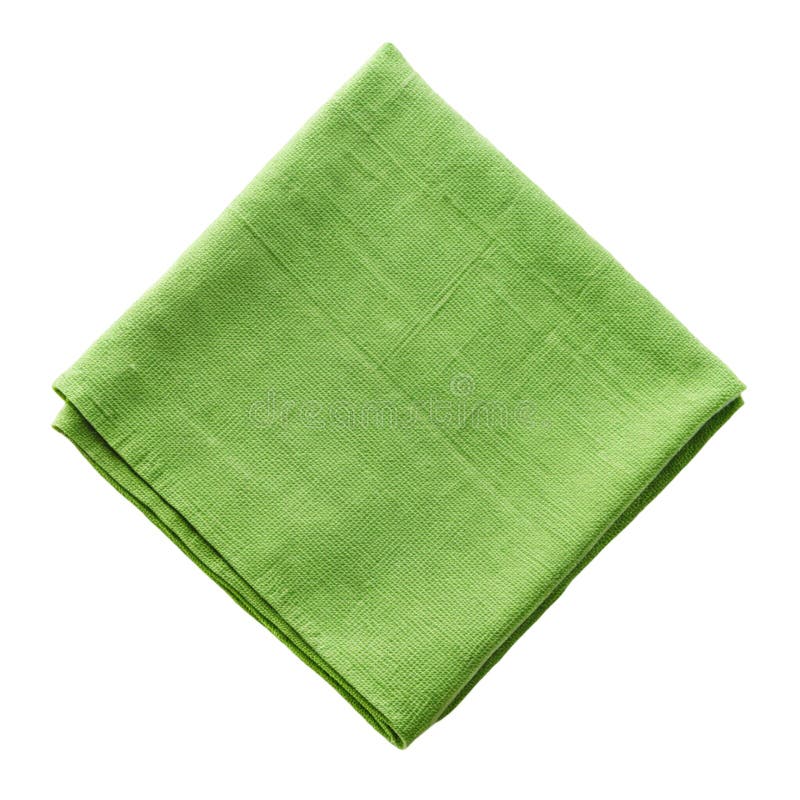 Top View with Green Kitchen Napkin Isolated on White Background Stock ...