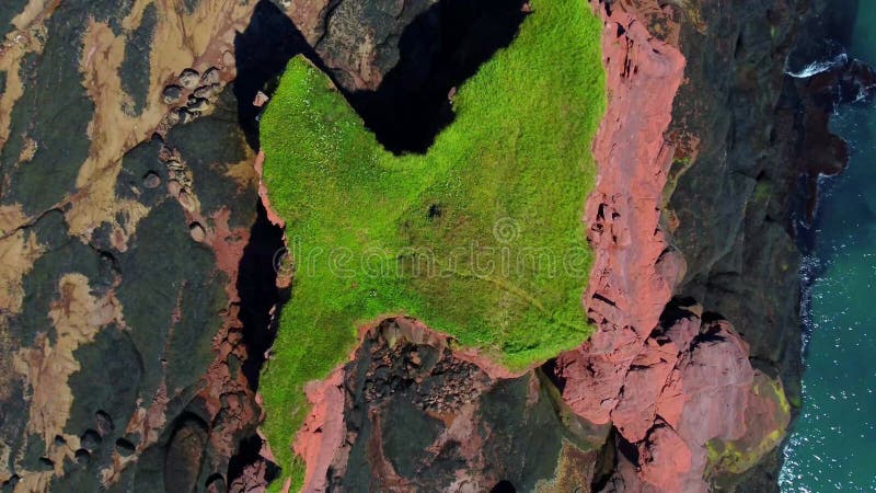 Top View of a Green Surface Cliff Next To the River Stock Video - Video ...